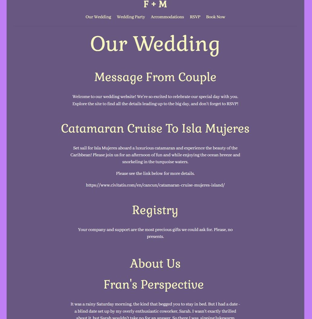 Design Your Dream Wedding Website - Example 2