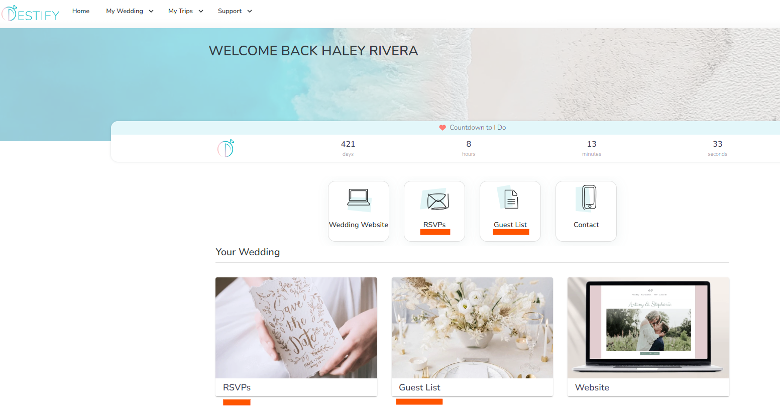 Managing RSVPs and Booked Guest Rooms