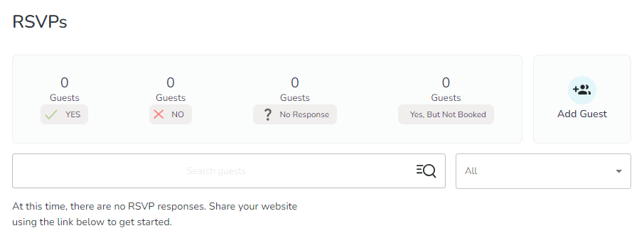 Managing RSVPs and Booked Guest Rooms